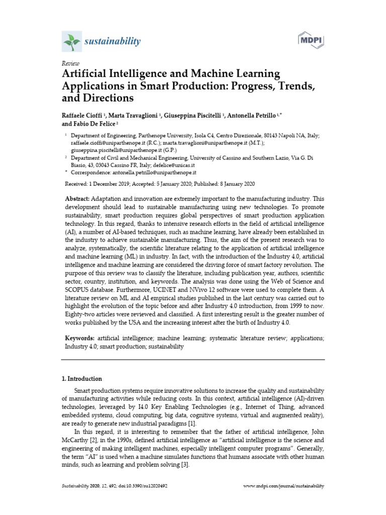 AI and ML in Sustainable Manufacturing | PDF | Artificial Intelligence ...