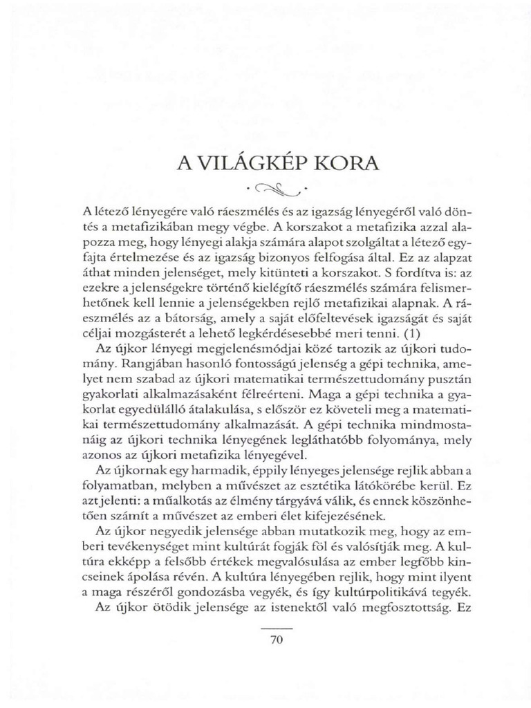 A Világkép Kora | PDF