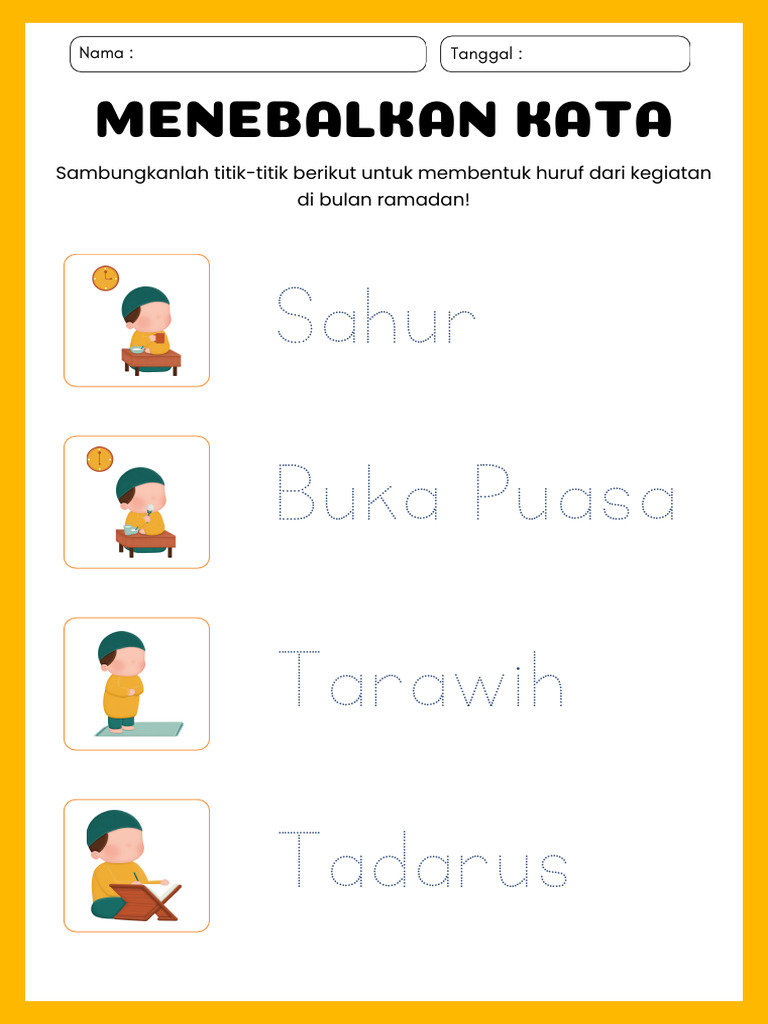 Worksheet Anak Edisi Ramadhan | PDF