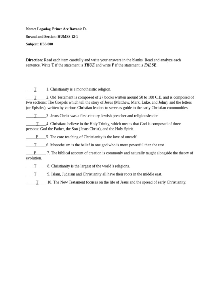 Christianity 1 | PDF