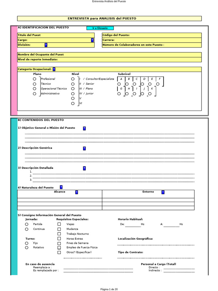 Formularios Analisis y Descripcion de Puestos Con Logo | PDF | Marketing