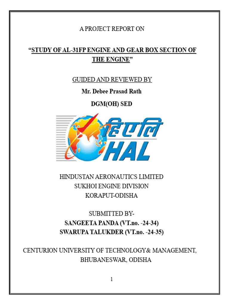 HAL project report | PDF | Jet Engine | Rotating Machines