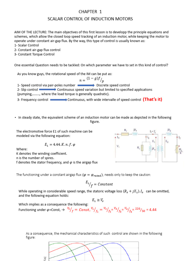 Scalar Control | PDF | Electric Motor | Control Theory