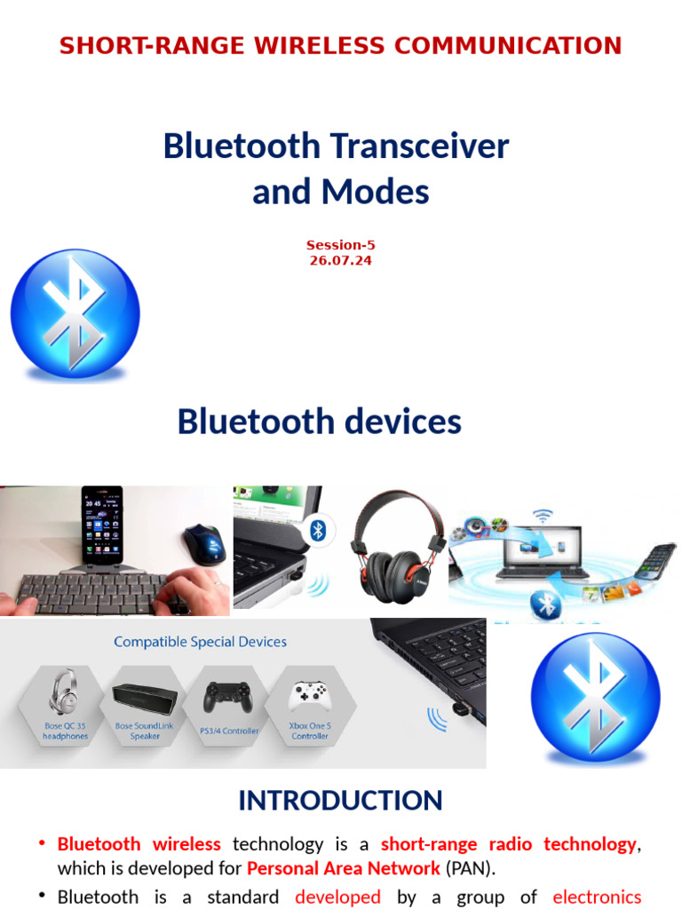 S-5 - Bluetooth Transeiver, Modes | PDF | Bluetooth | Computer Network