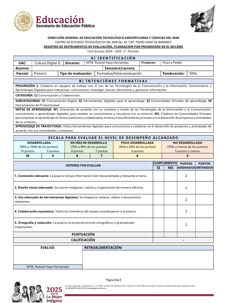 Instrumento Progresi N 2 | PDF | Aprendizaje | Comunicación humana