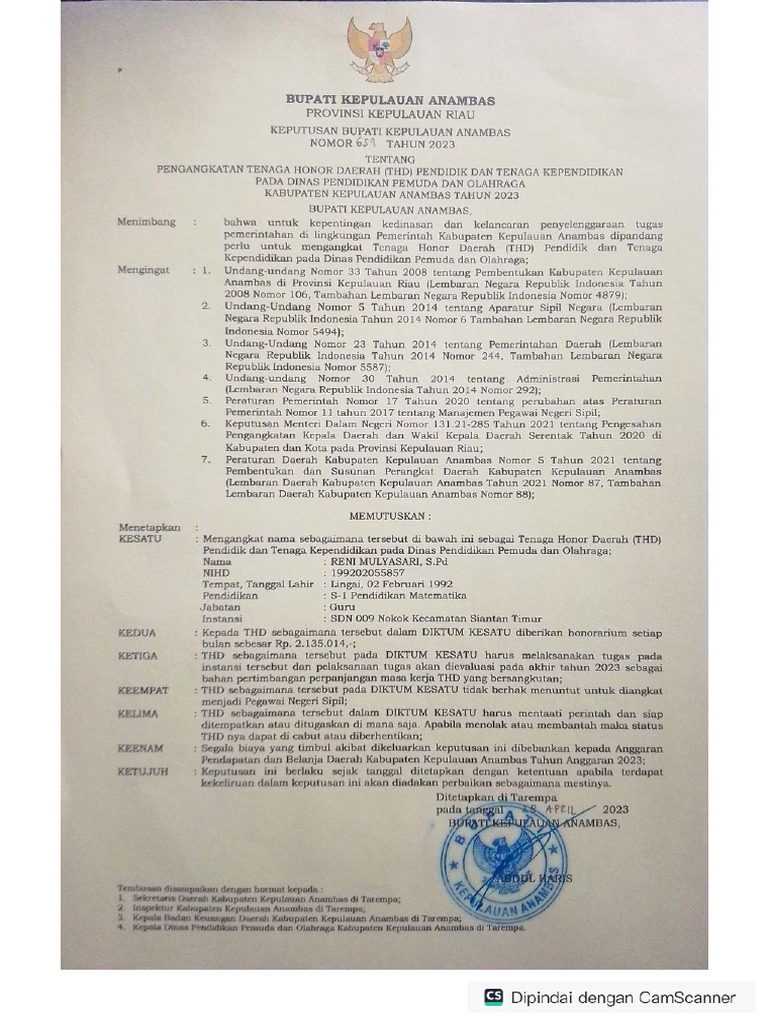 Dikompres SK RENI MULYASARI, S.PD | PDF