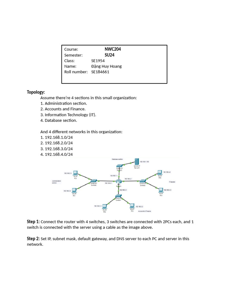 Lab 8 - Small Network (1) | PDF | Computer Network | Domain Name System