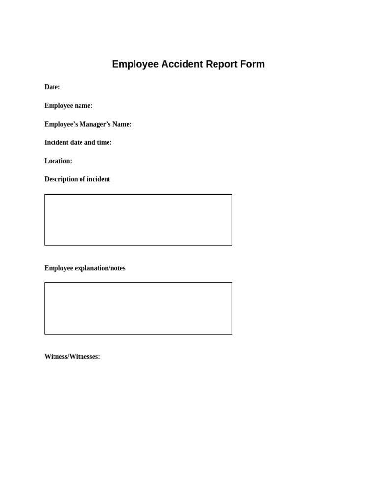 Employee Accident Report Form | PDF