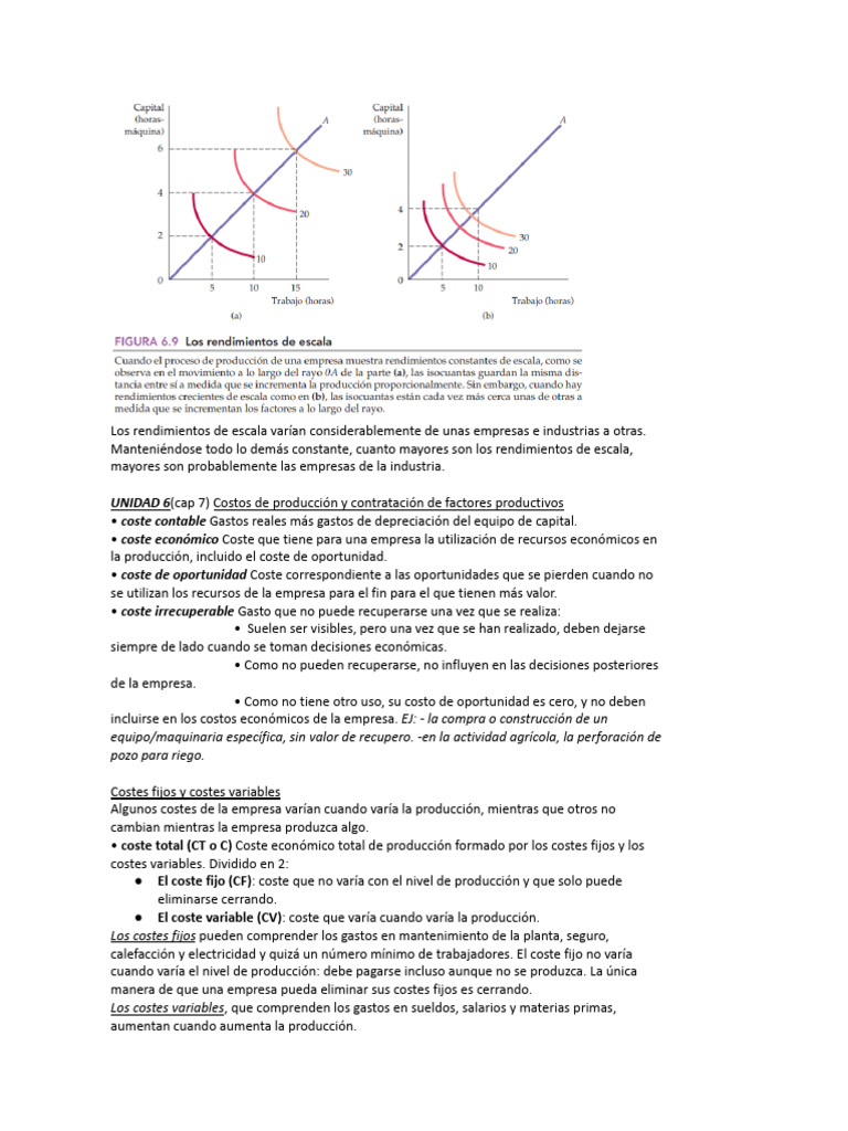 Resumen Cap 7 Micro | PDF | Costo marginal | Costo