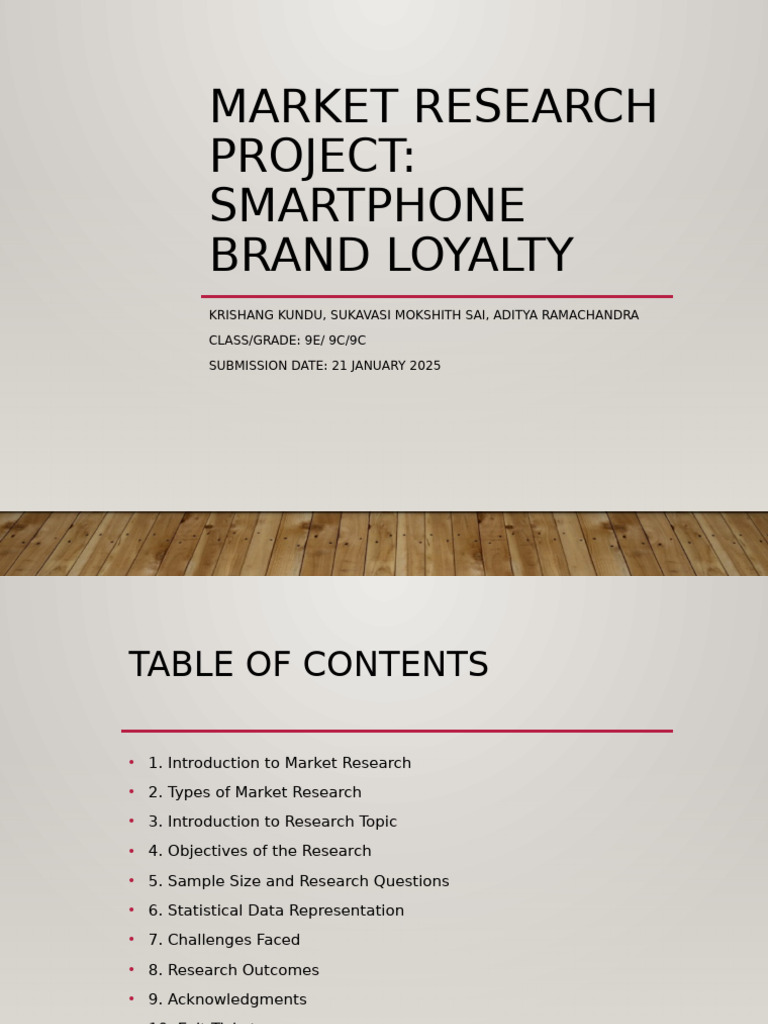 Market Research Project Presentation | PDF | Marketing Research ...