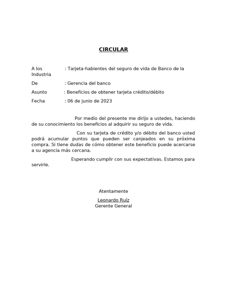 Circular Formato | PDF