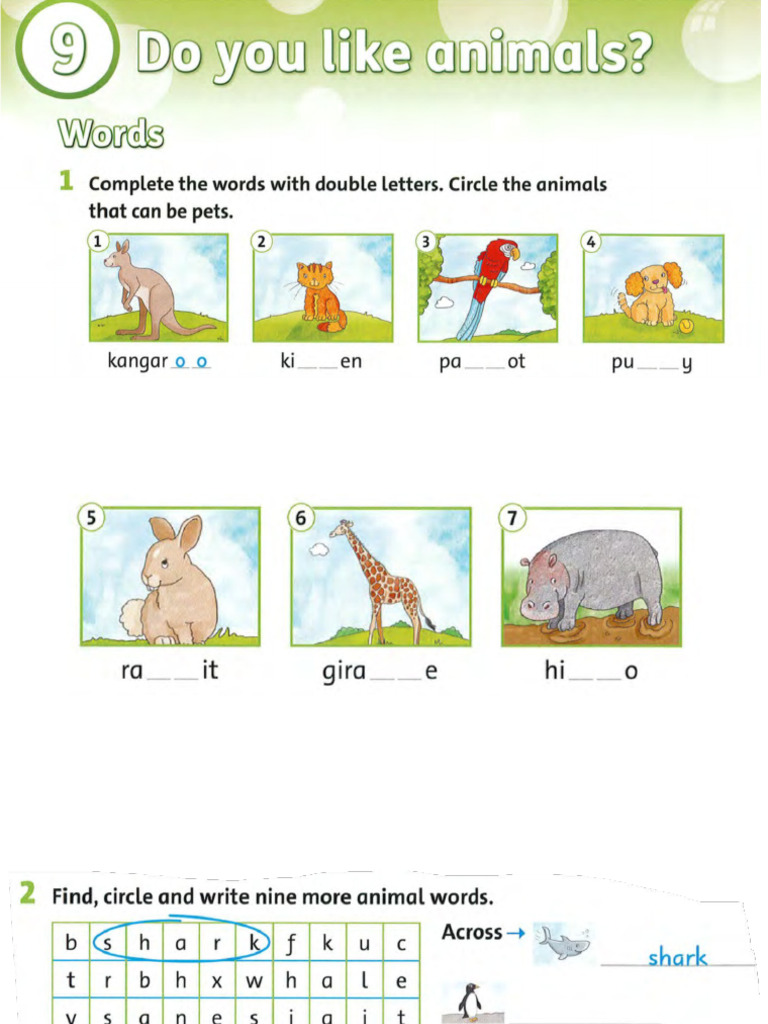 Unit 9 Do You Like Animals? | PDF