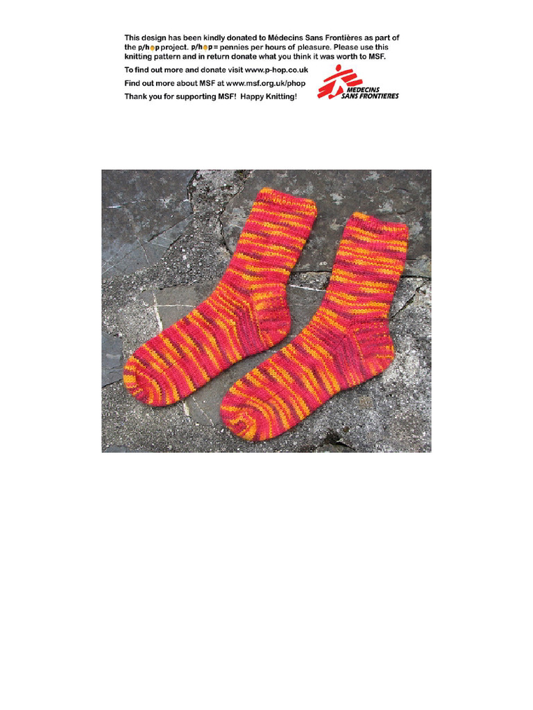 Beginner's Ribbed DK Sock Pattern | PDF | Knitting | Gauge (Knitting)
