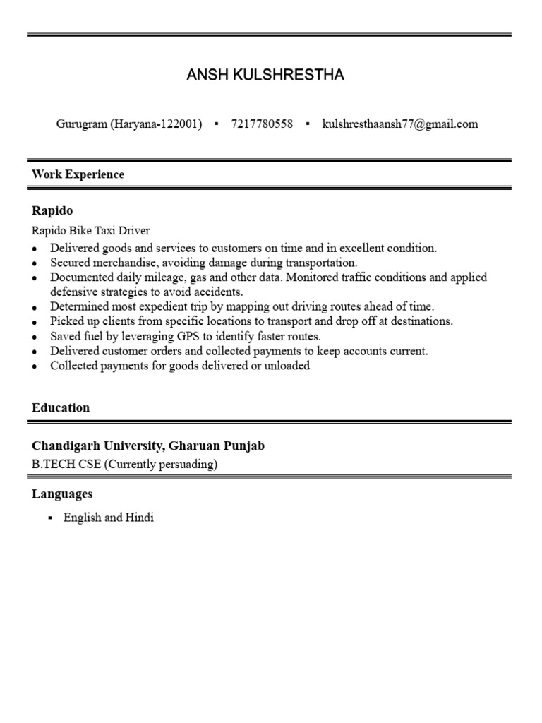 ansh cv | PDF