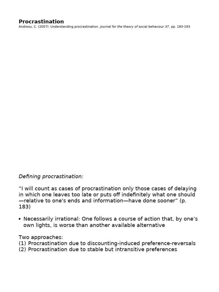 Temporal Discounting 2 Warwick | PDF | Procrastination | Professional ...