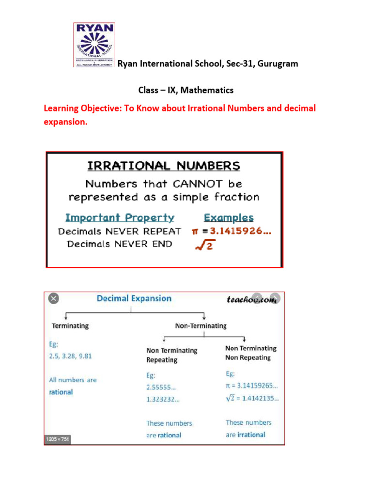 Decimal Expansions in Class IX Math | PDF