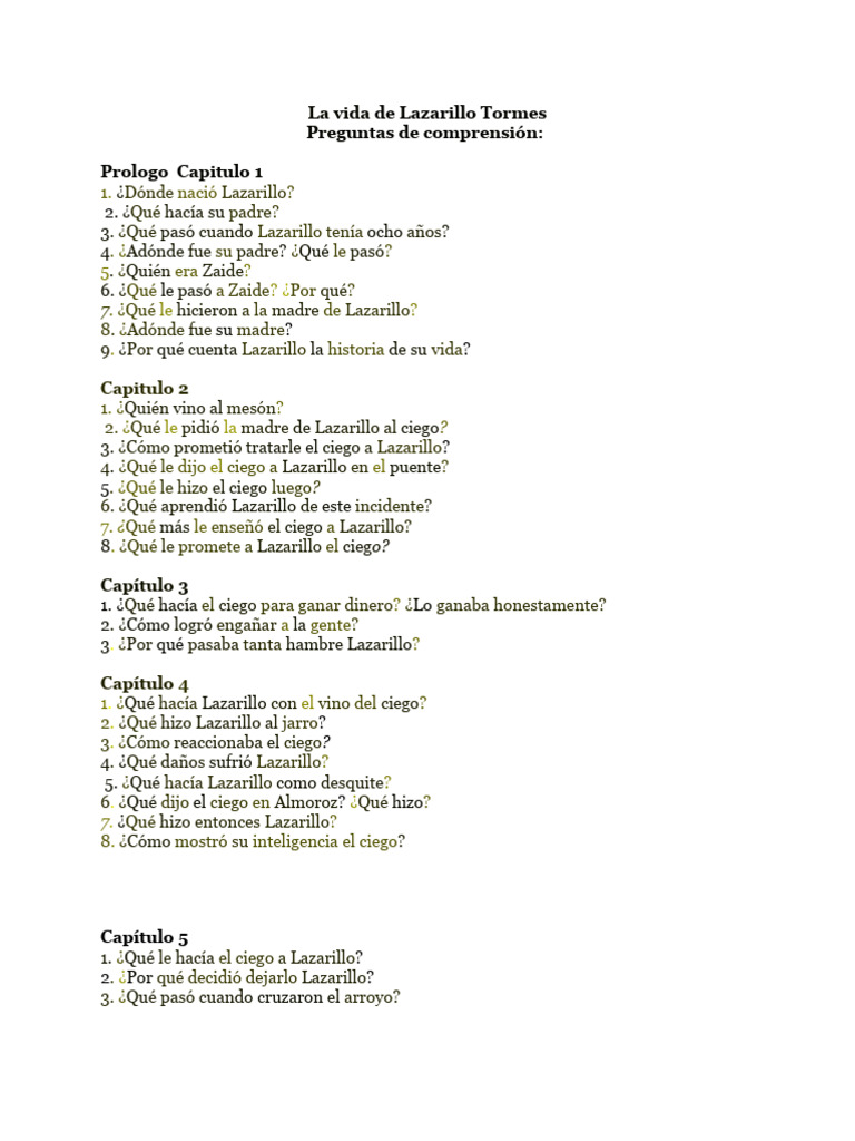 Lazarillo de Tormes | PDF