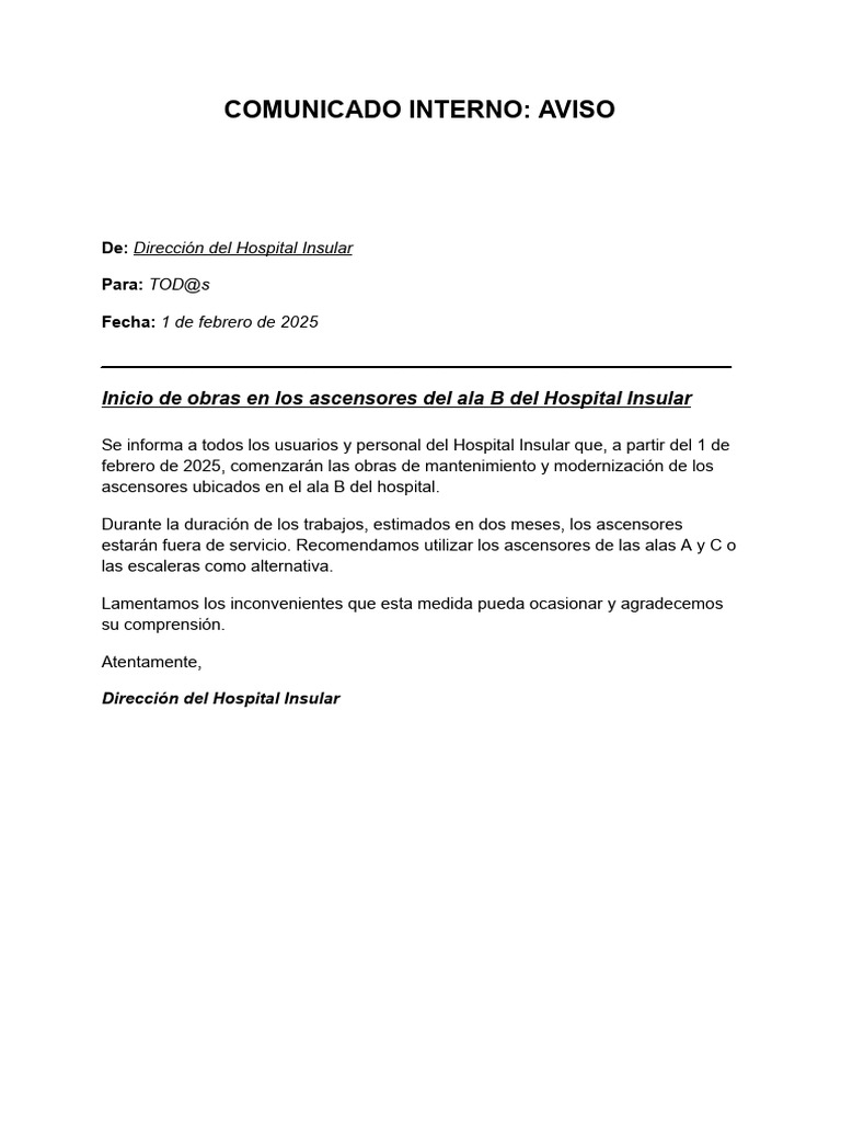 Comunicados Internos | PDF