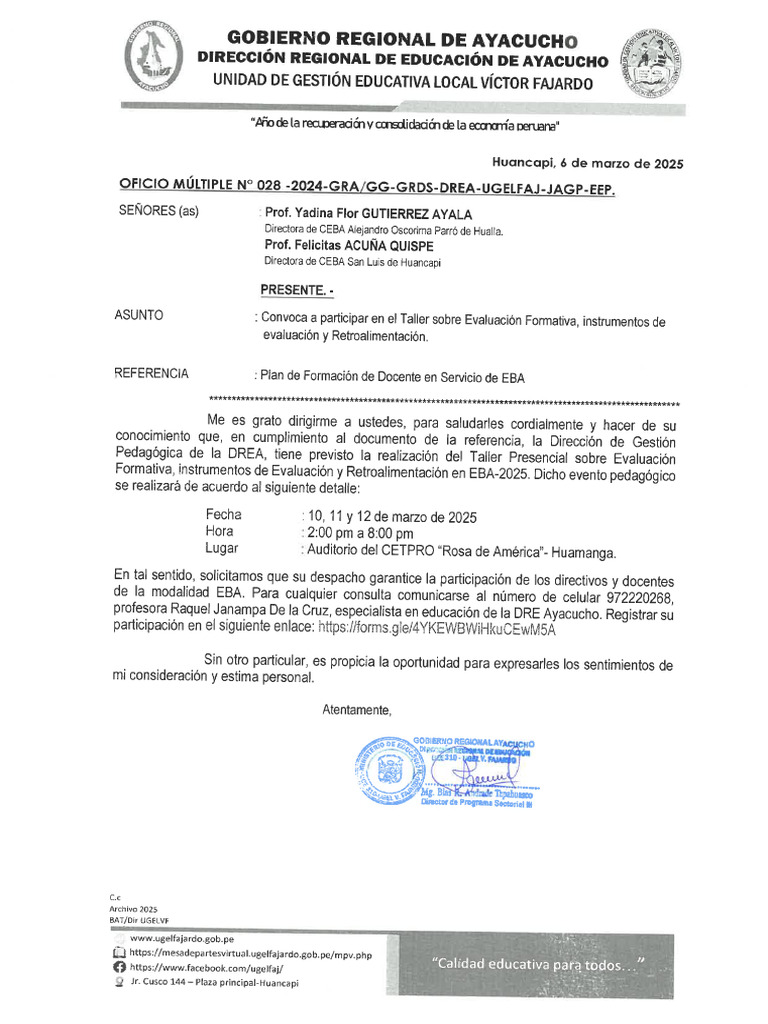 Oficio Mult. 028 EBA | PDF