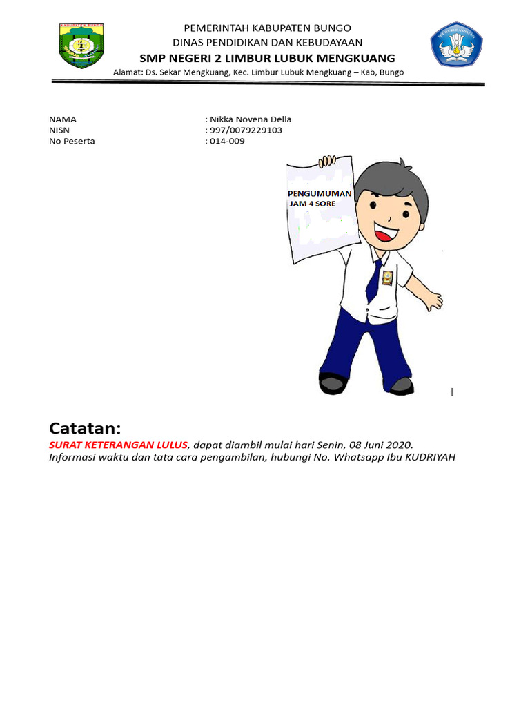 KELULUSAN Nikka Novena Della | PDF
