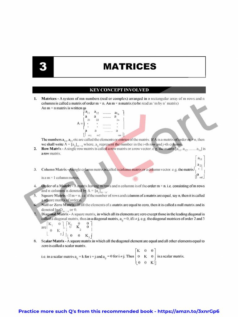 Class 12 Maths Formula Chapter-3 | PDF