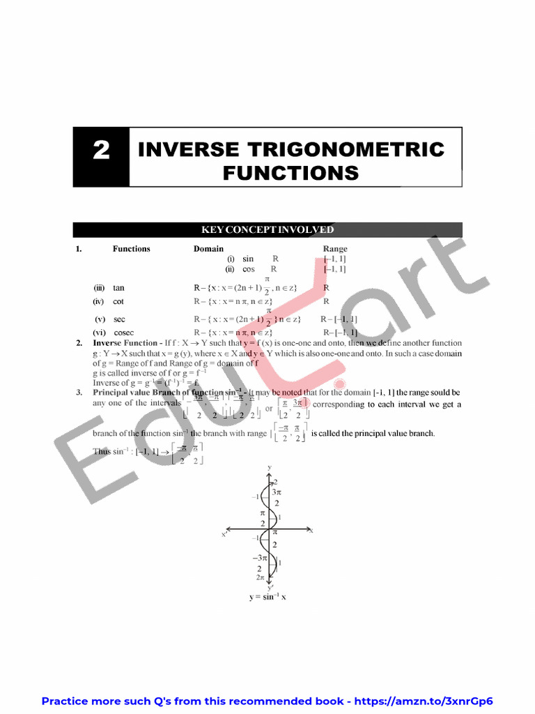 Class 12 Maths Formula Chapter-2 | PDF