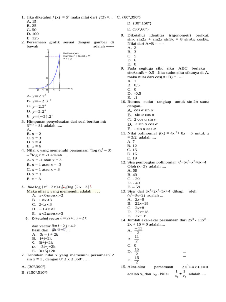 SOAL USP MTK MINAT XII IPA | PDF
