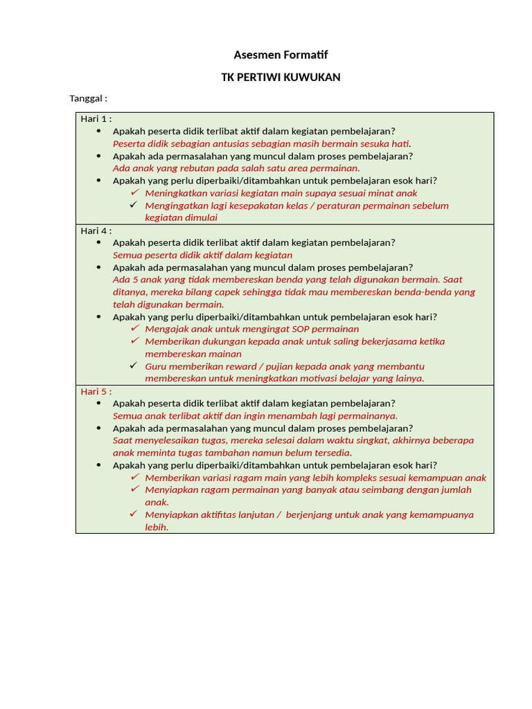 Asesmen FORMATIF | PDF