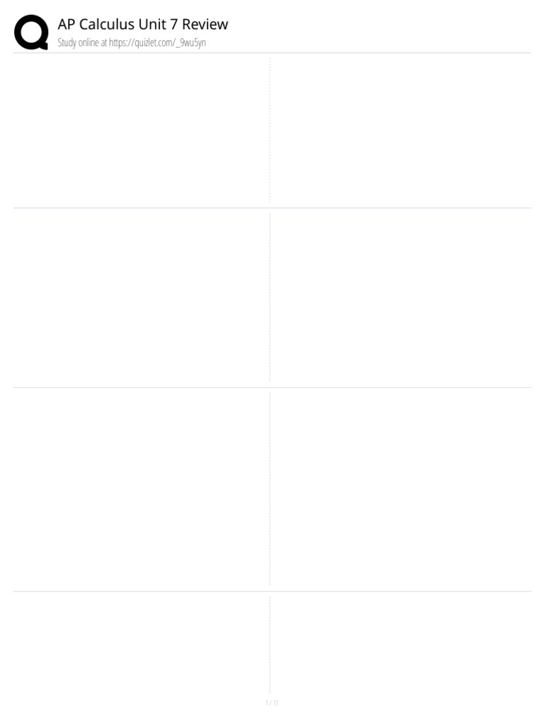 AP Calculus Unit 7 Review | PDF