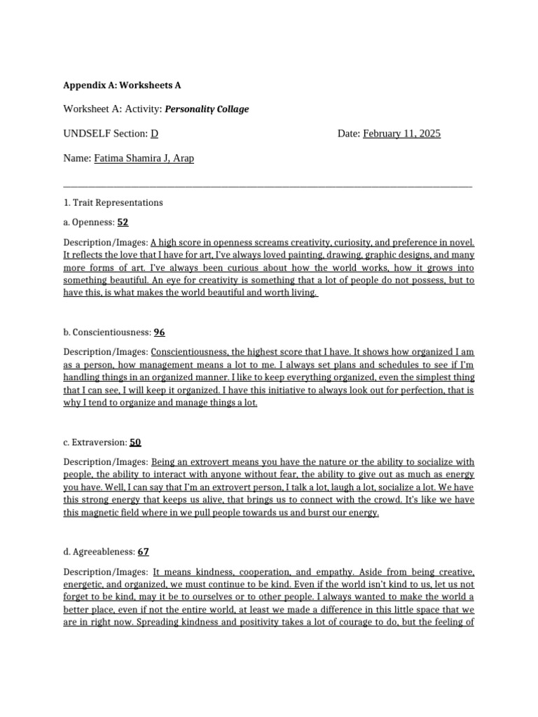 Take Home Activity Week 4 | PDF | Empathy | Extraversion And Introversion