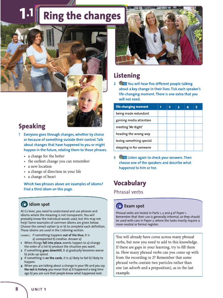 C1 - C2 - Objective Proficiency - Unit 1 | PDF