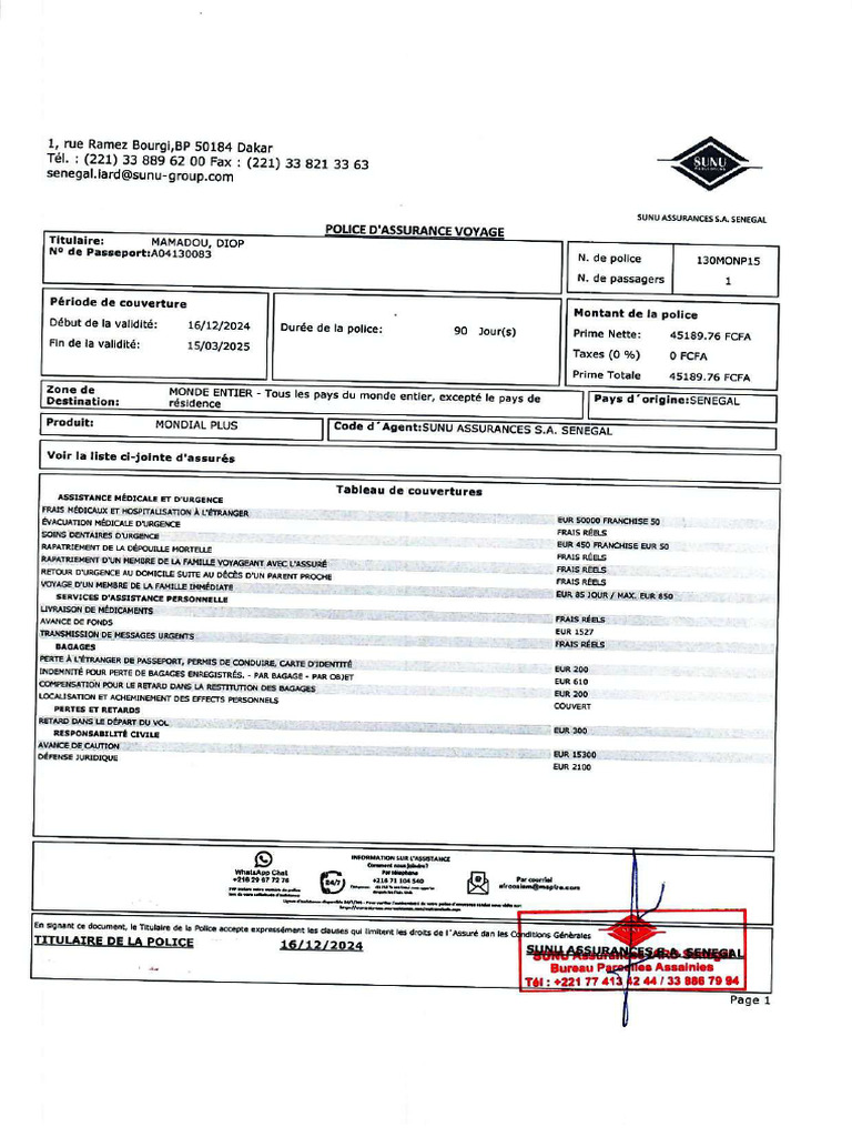 M.diallo Assurance | PDF