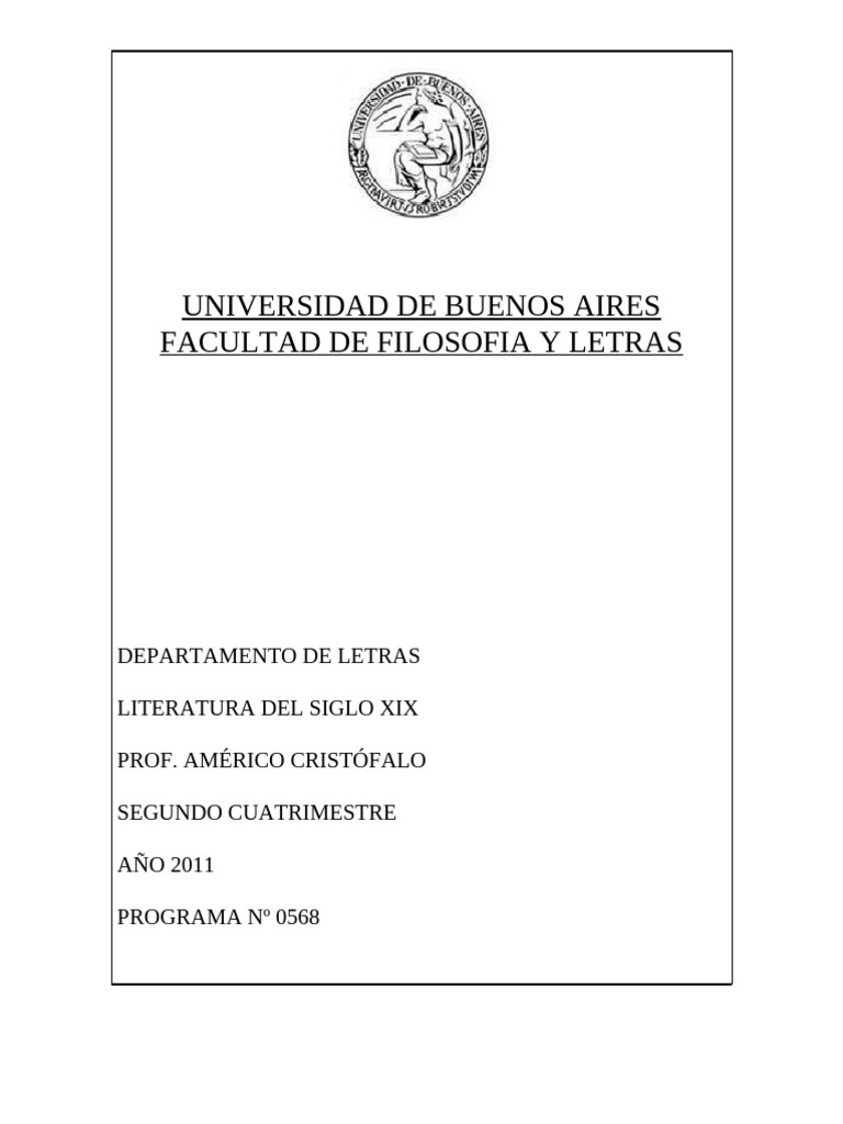 2011 - 2C - Literatura Del Siglo Xix - Cristófalo | PDF | Teatro | Novelas