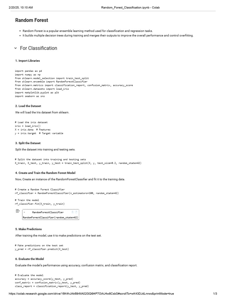 Random_Forest_Classification.ipynb - Colab | PDF | Statistical Classification | Learning