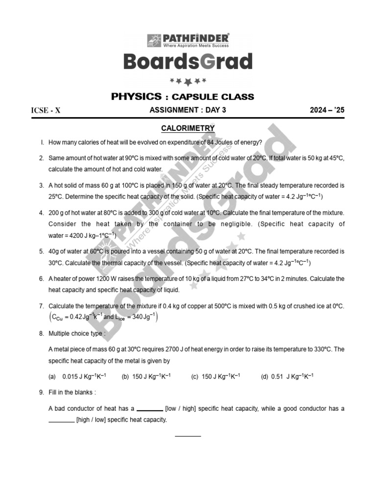Calorimetry Calculations and Concepts | PDF