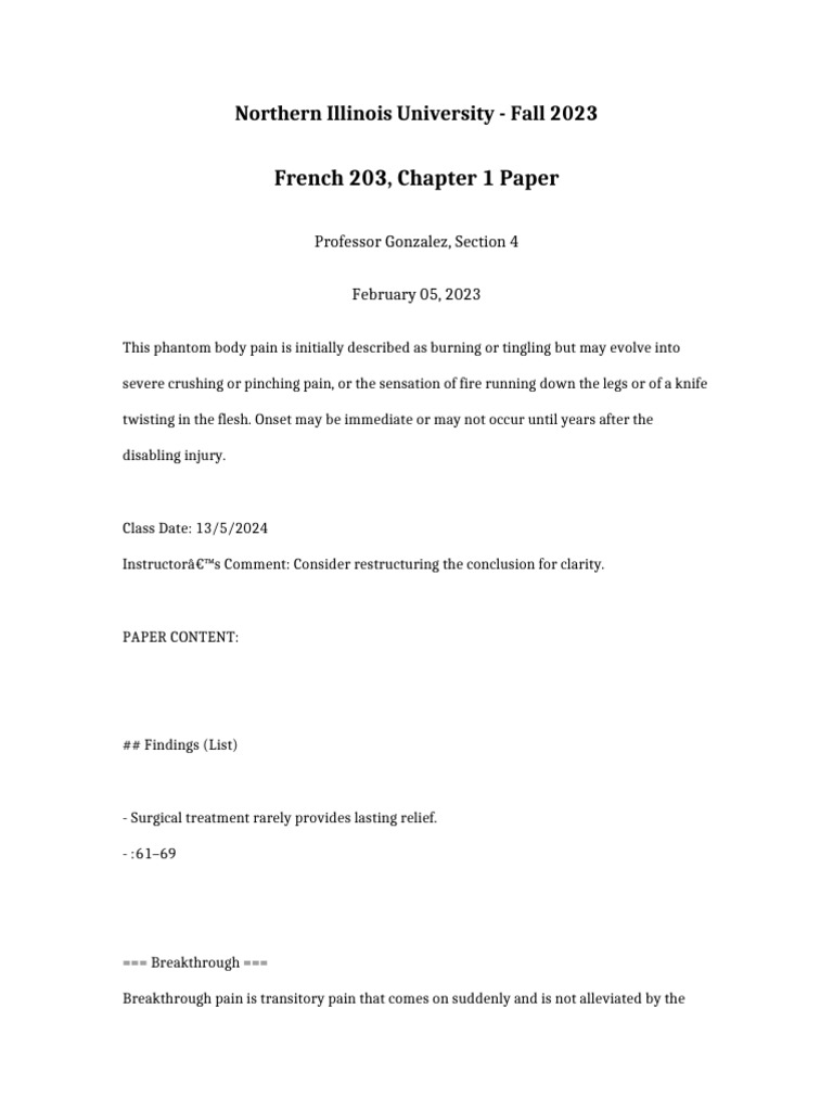 Understanding Phantom and Breakthrough Pain | PDF | Pain | Peripheral ...