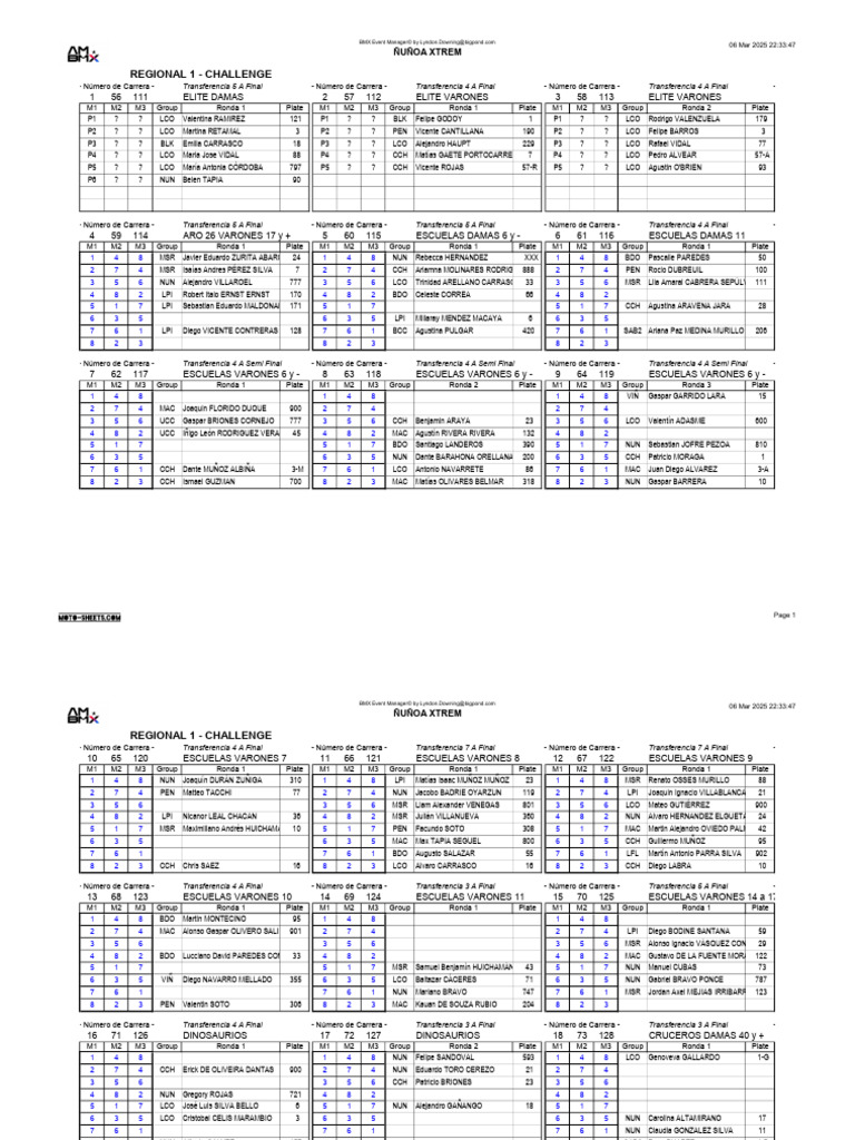 CHALLENGE PLANILLAS CARRERAS | PDF