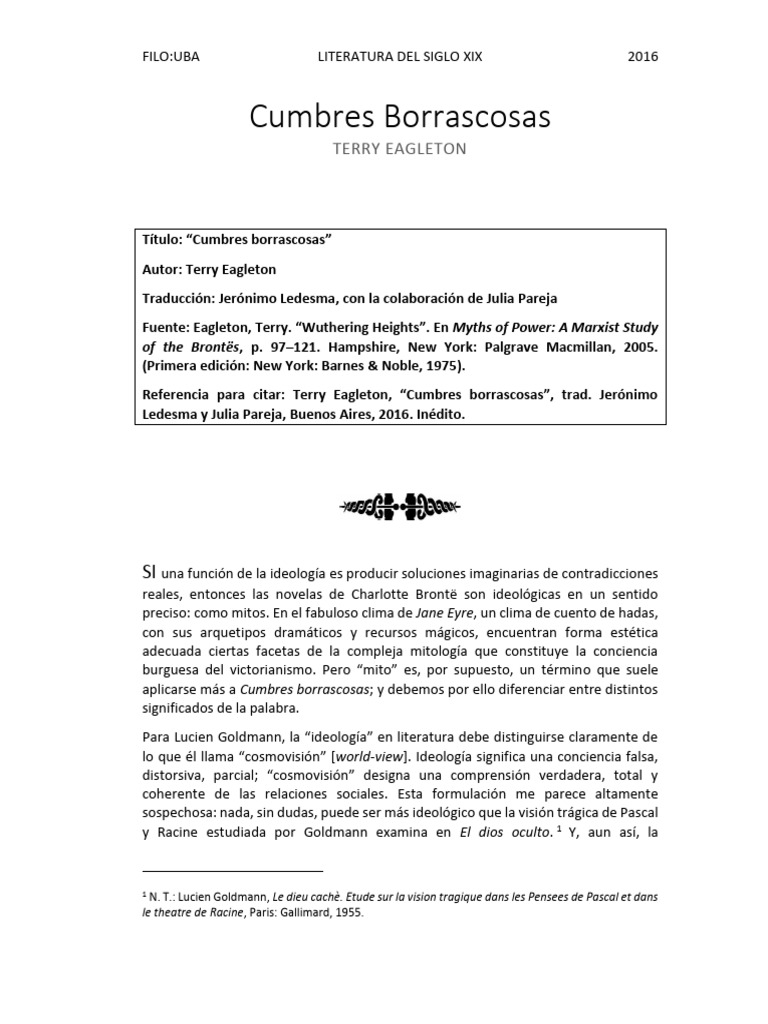 EAGLETON Cumbres Borrascosas - en Castellano | PDF | cumbres borrascosas