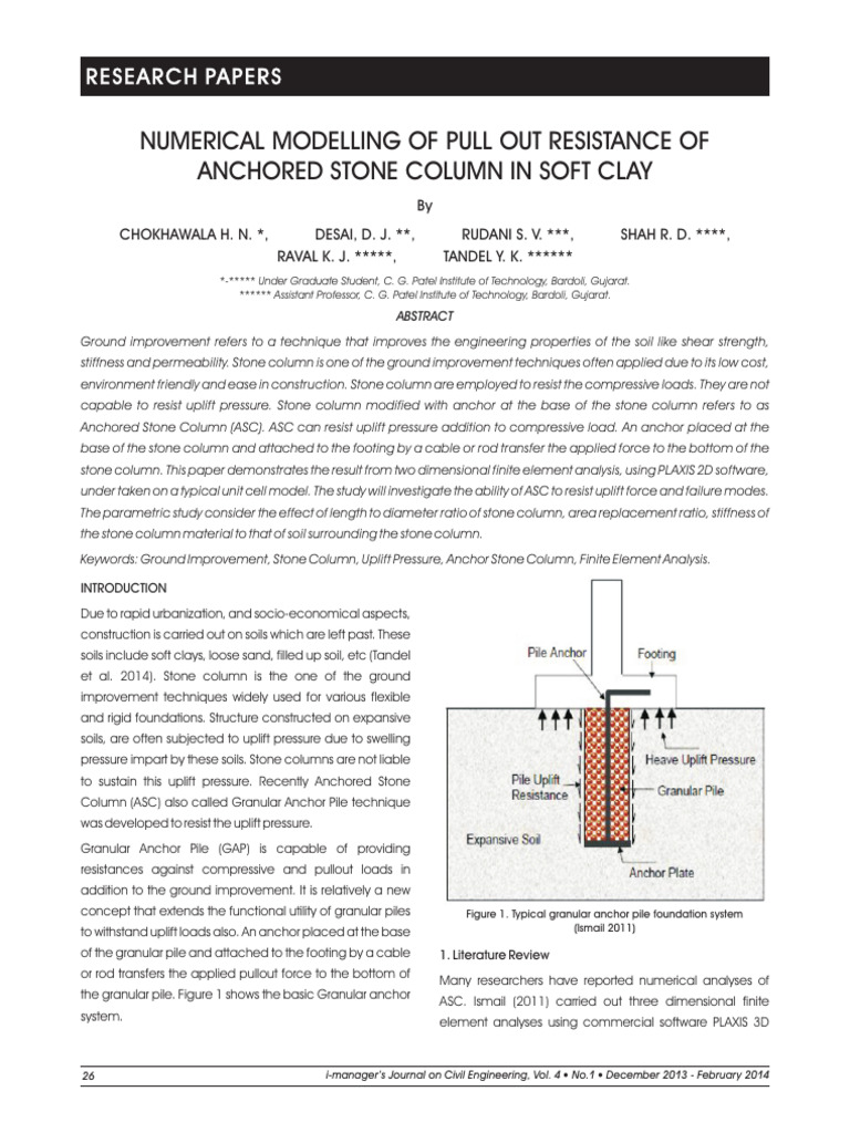 Numerical Modelling of Pull Out Resistance of Anchored Stone Column in ...