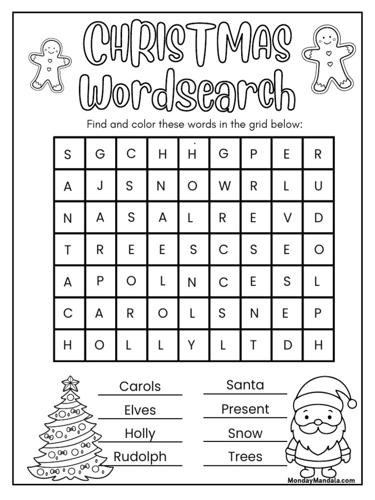 Christmas Word Search Puzzle | PDF
