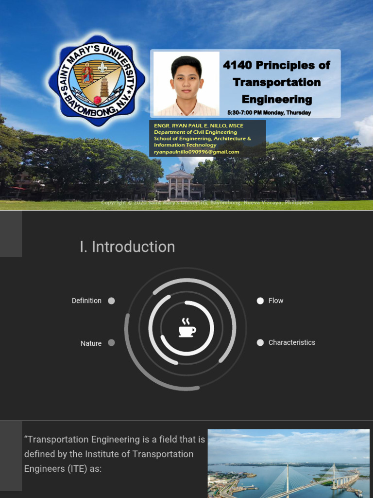 I. Introduction To Transportation | PDF