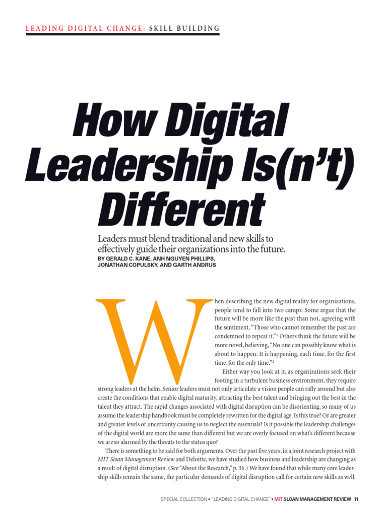 Digital Leadership: Core Skills Remain | PDF | Leadership | Literacy