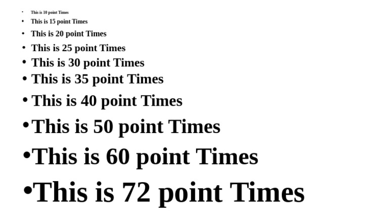 Font Size Examples in Times | PDF