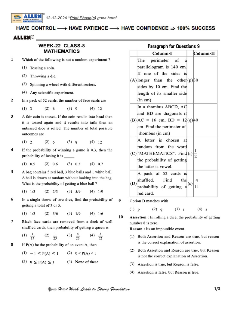Week-22 Class-08 Home Assign Maths | PDF