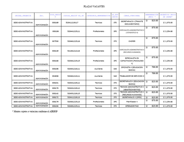 Plazas | PDF | Relaciones laborales | Gestión de recursos humanos