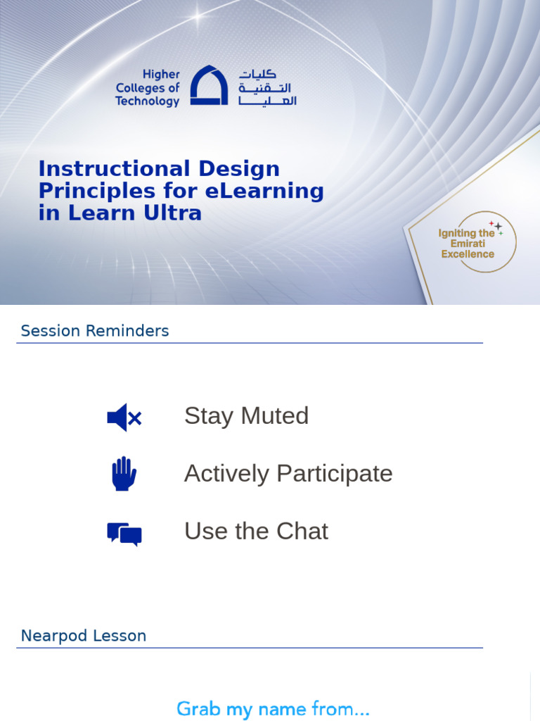 Instructional Design Principles For ELearning in Learn Ultra | PDF ...