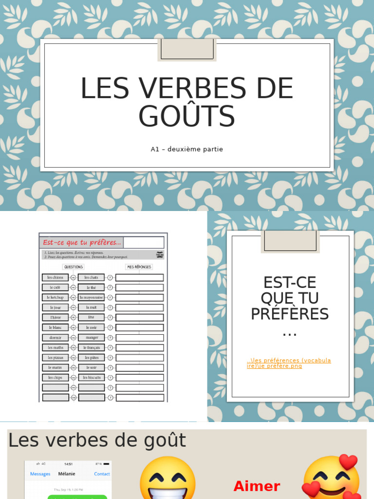 4 - Verbes de Goûts | PDF
