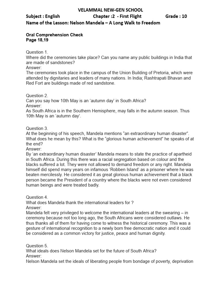 GR 10 - Eng - Nelson Mandela - E-Notes - Docx (1) 5 | PDF | Nelson ...