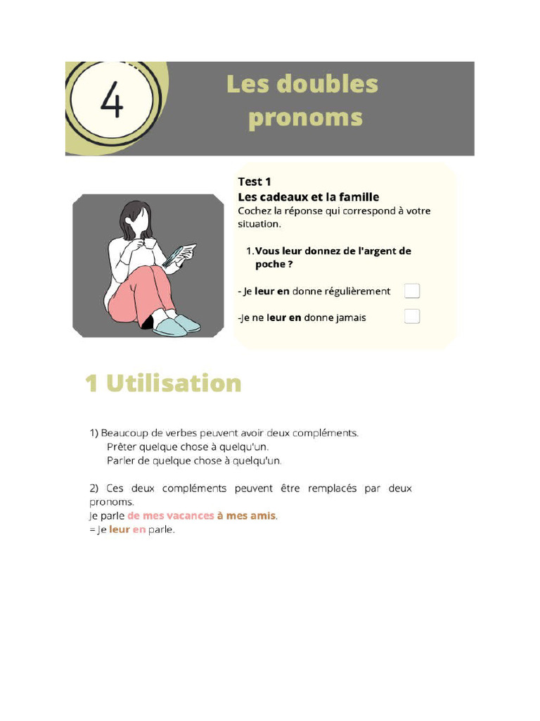 Exercices sur les doubles pronoms | PDF