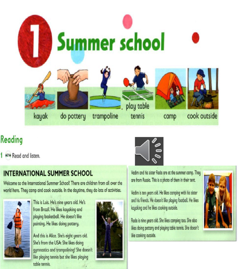 Lesson 1 International Summer School | PDF